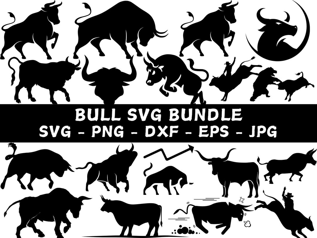 Bull Svg Bundle Bull Clipart Bundle Bull Cut Files Bull Cricut Bull Silhouette Bull Head