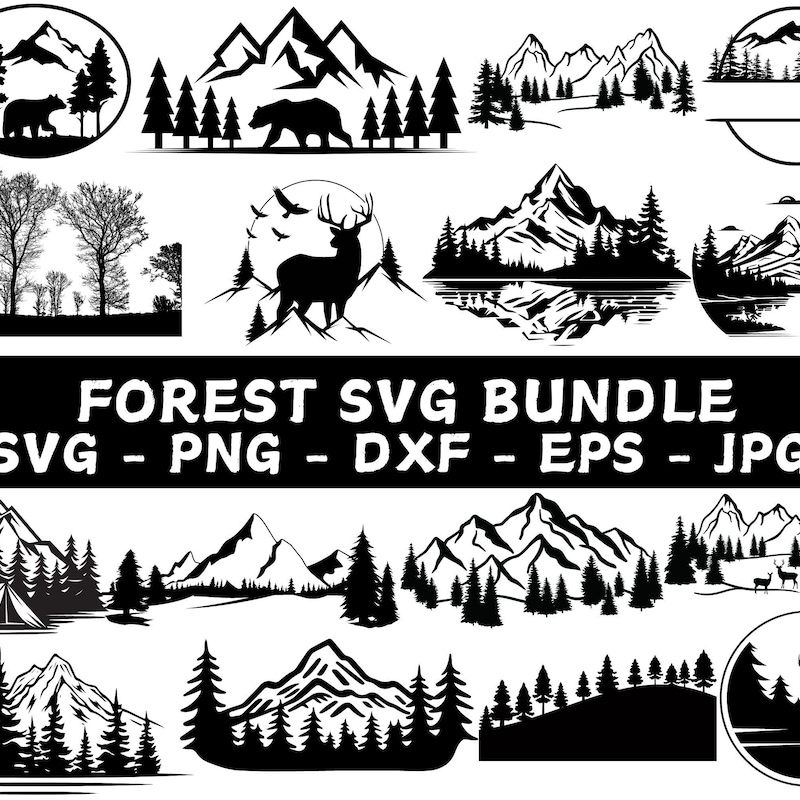Tree Line Svg - Etsy