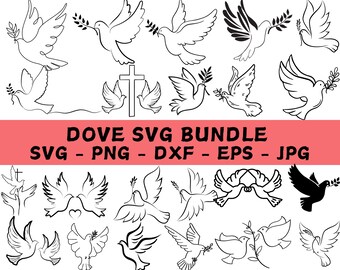 Dove SVG Bundle, Dove PNG Bundle, Dove Clipart, Pigeon SVG Cut Files ...