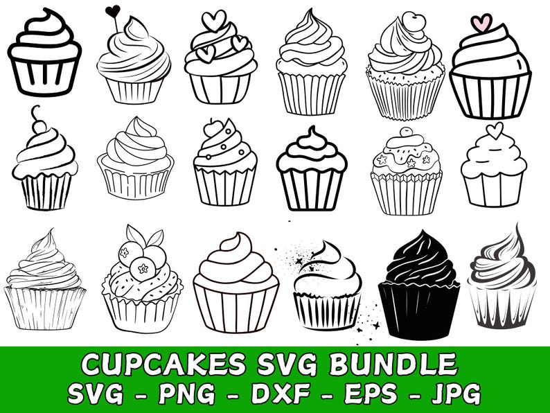 Cupcake SVG, Cake Cut File, Cupcake Bundle Svg, Jpg ,png, Sweets Svg ...
