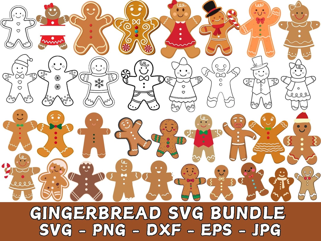 Gingerbread Man Svg, Gingerbread Woman Svg, Christmas Svg, Bundle Svgs ...