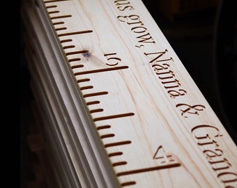 Personalised Wooden Height Chart Ruler, Wooden Height Chart, Children's ...