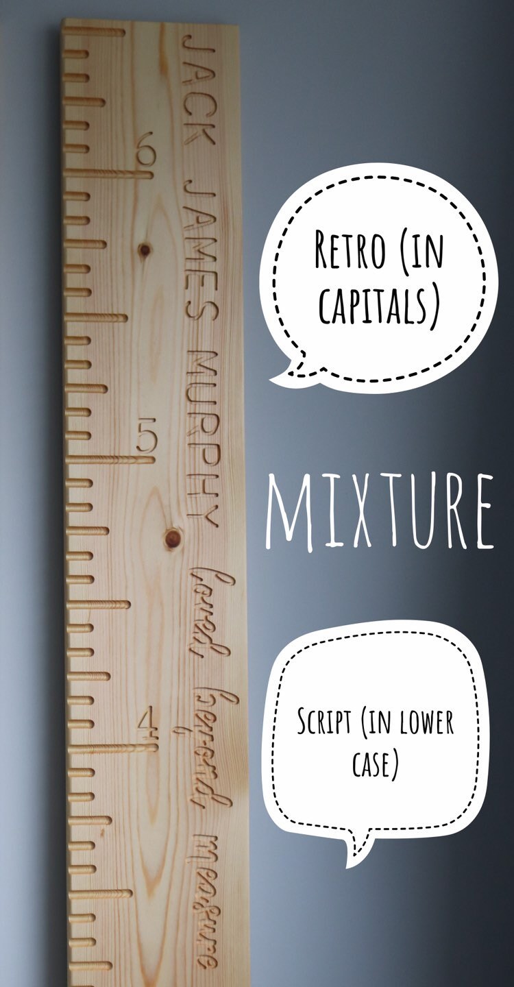 Personalised Wooden Height Chart Ruler, Wooden Height Chart, Children's ...