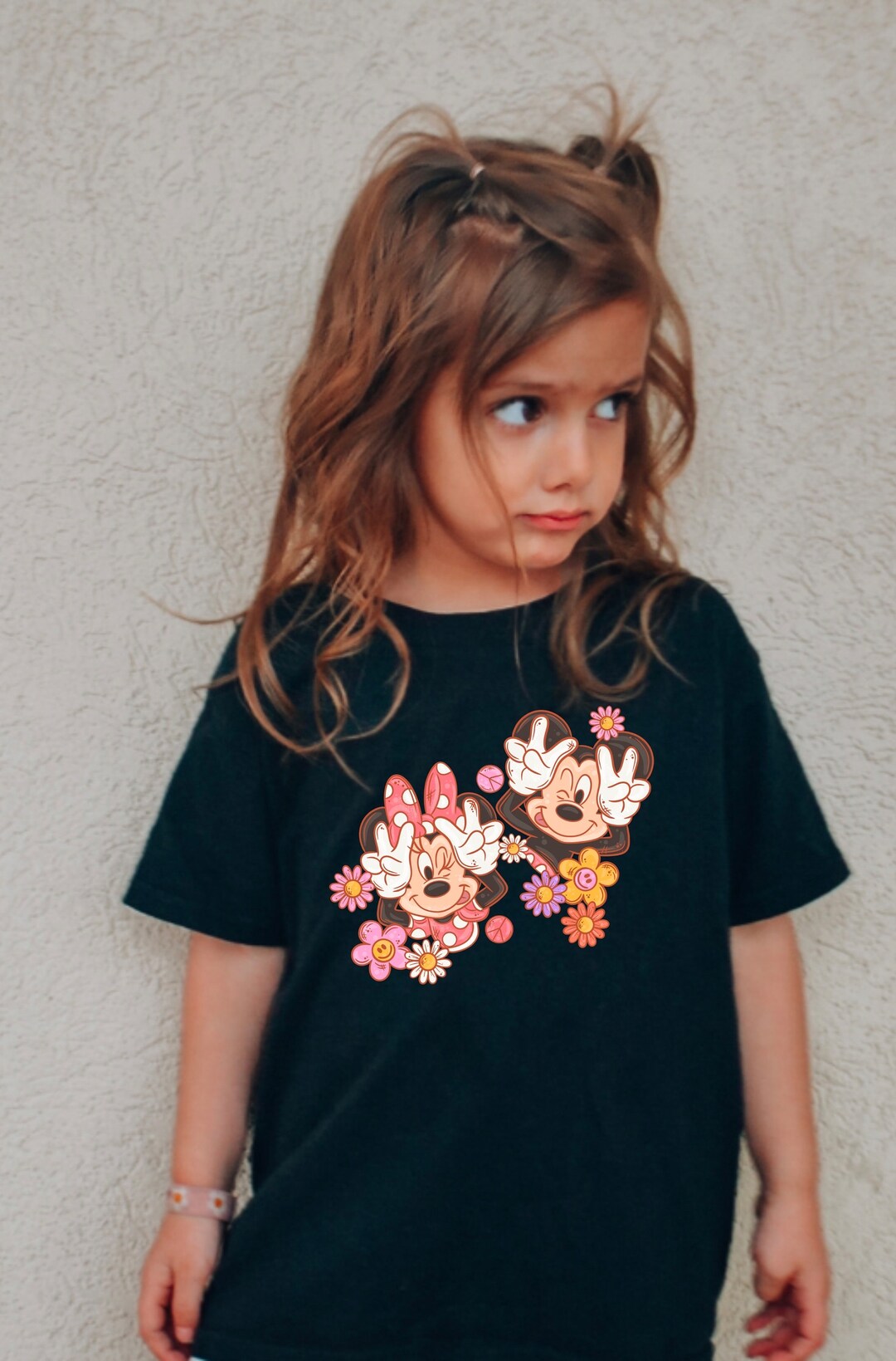 Youth Comfort Colors Minnie Peace Sign Shirt | Cute Minnie and Mickey ...