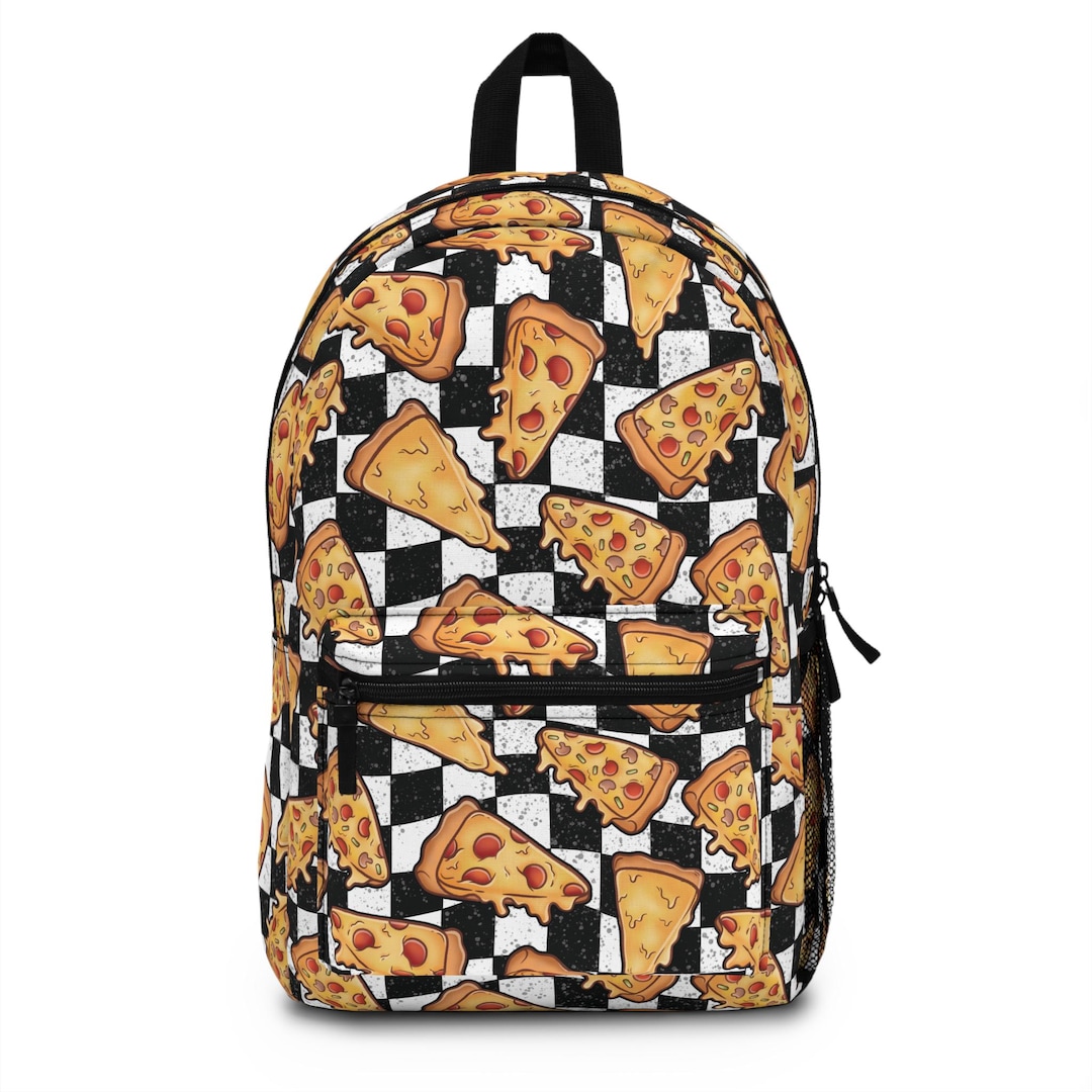 Pizza Lover's Backpack | Checkered Boys Backpack | Back to School ...