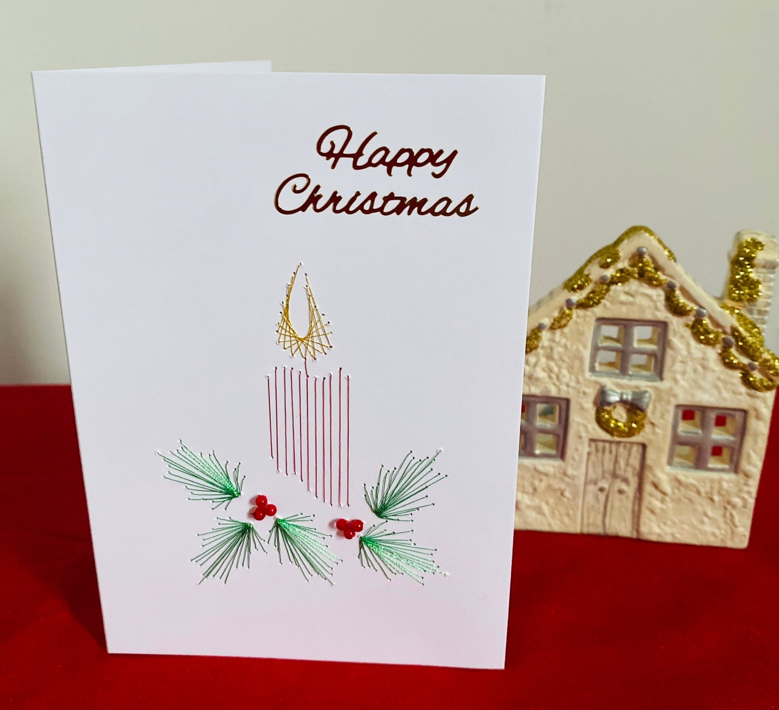 Christmas Card Candle , Handmade Christmas Card, Candle - Etsy
