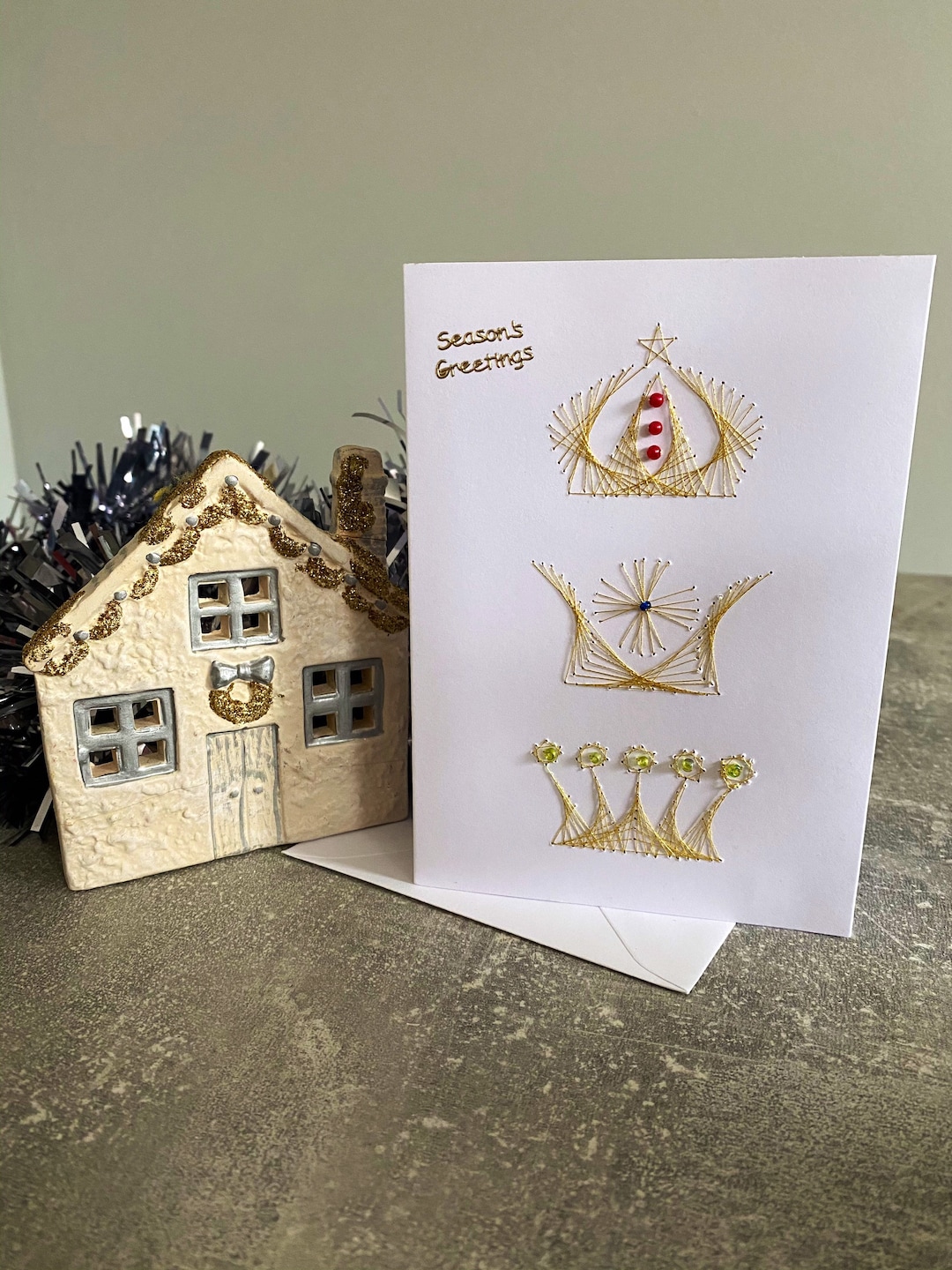 Handmade Christmas Card, Three Wise Men, Christmas Angel Christmas Card ...