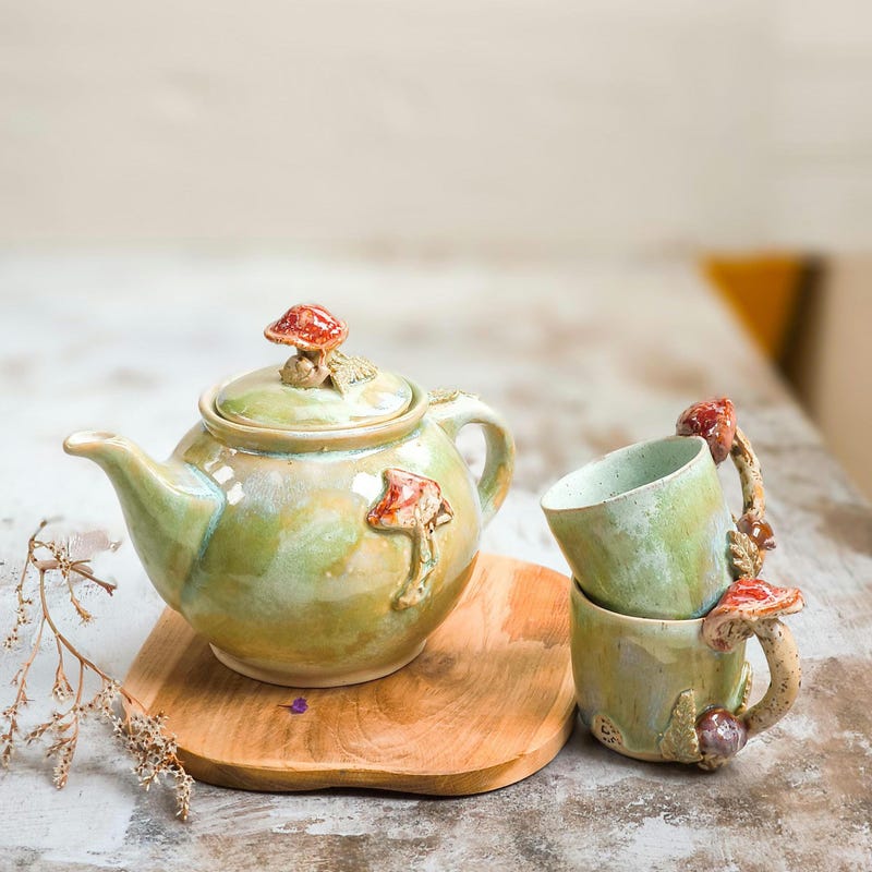 Mushroom Tea Set - Etsy