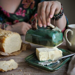 Handmade Ceramic Butter Dish With Mushroom • Forest Pottery Gift ...