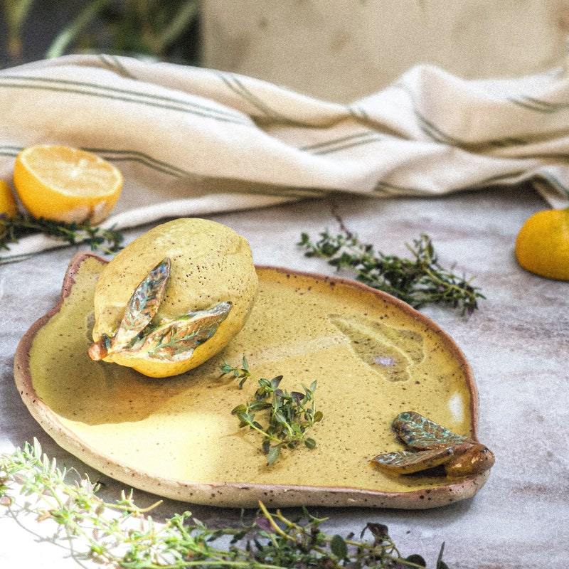 Ceramic Lemon Plates - Etsy