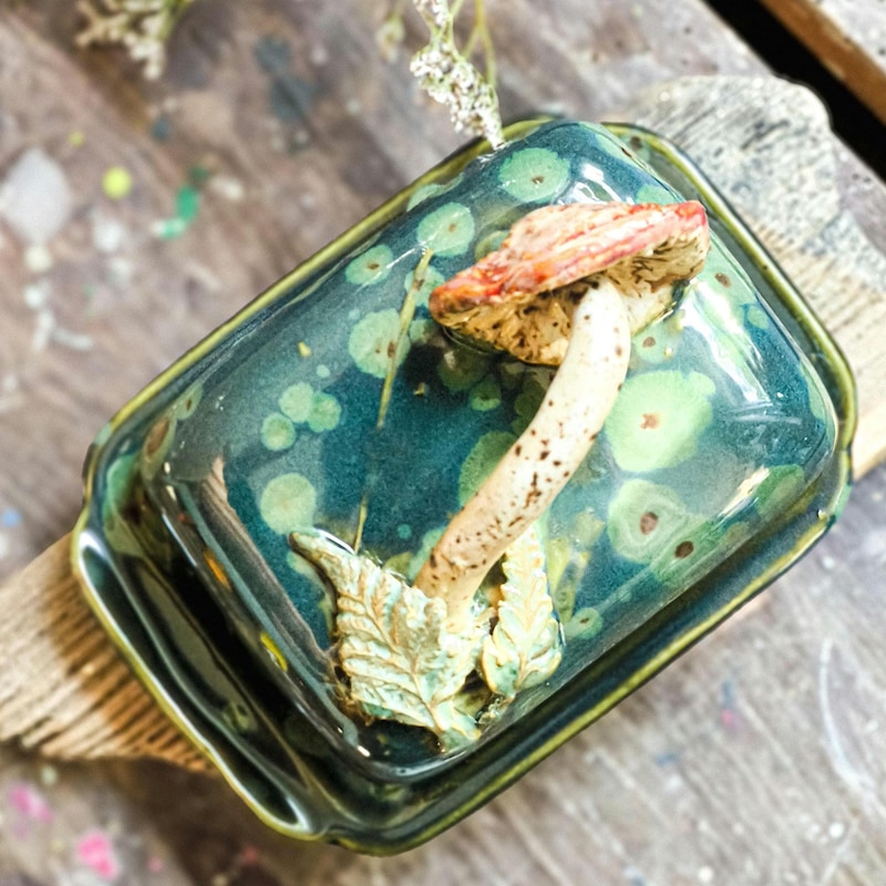 Green Butter Dish - Etsy