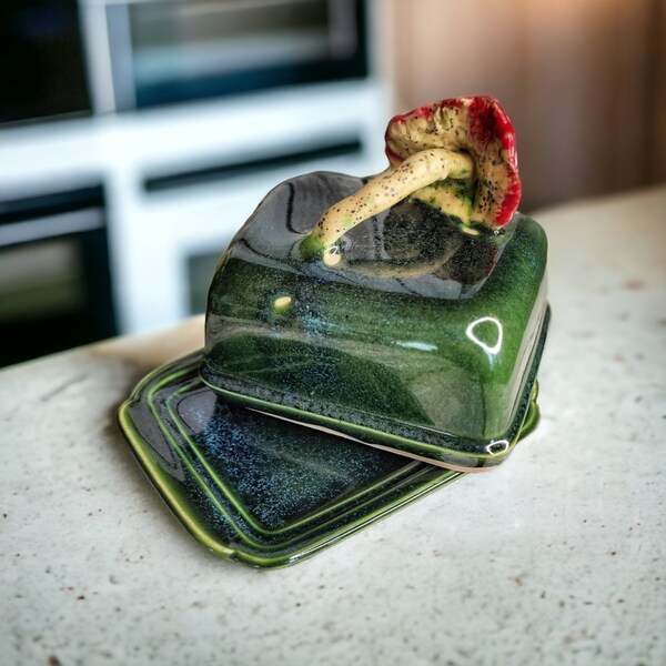 Red Butter Dish - Etsy