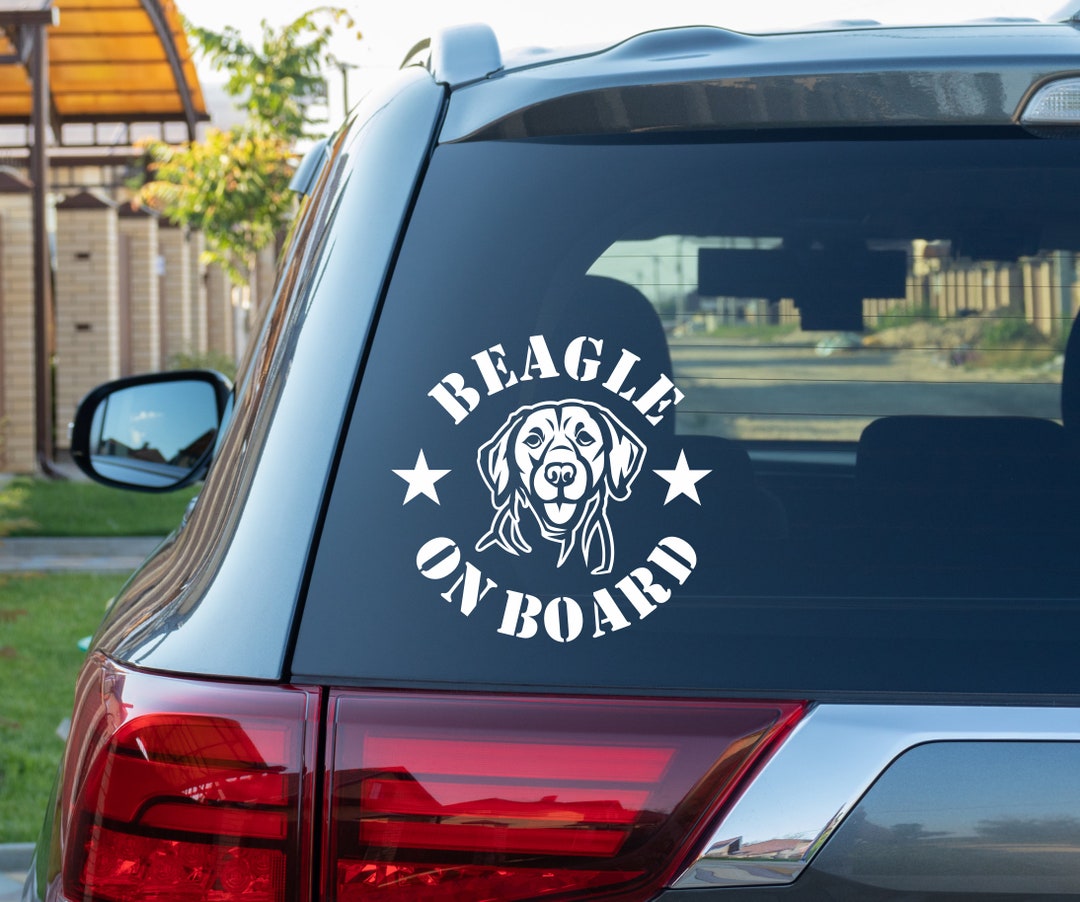 Beagle on Board Vinyl Decal Dog Sticker for Car Window Bumper - Etsy