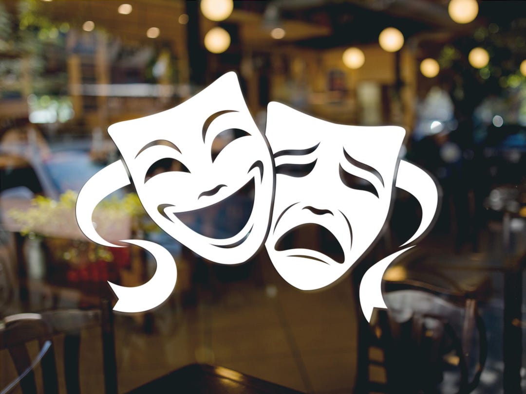 Theatrical Masks Decal Theater Sticker Wall Window Decal - Etsy