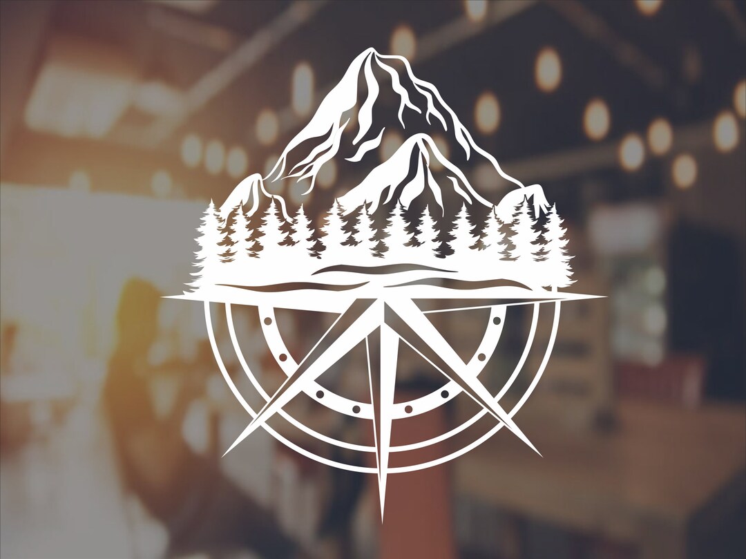 Mountain Compass Rose Vinyl Decal Sticker - Etsy