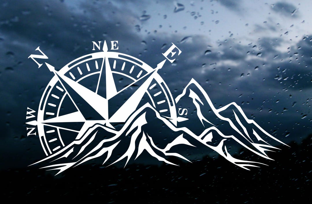 Compass Rose Mountain Vinyl Decal Sticker Wall Bumper Decal Car - Etsy