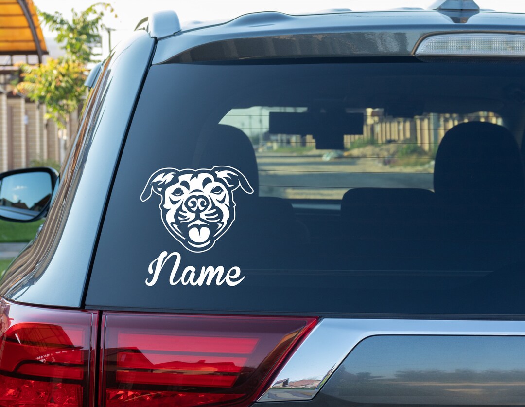 Personalized Staffy Vinyl Decal Staffordshire Dog Sticker for Car ...