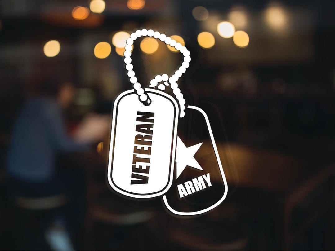 Veteran Military Dog Tag Vinyl Decal Veteran Car Window Wall Sticker - Etsy