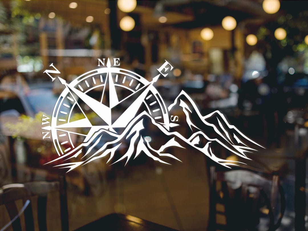 Compass Rose Mountain Vinyl Decal Sticker Wall Bumper Decal Car - Etsy