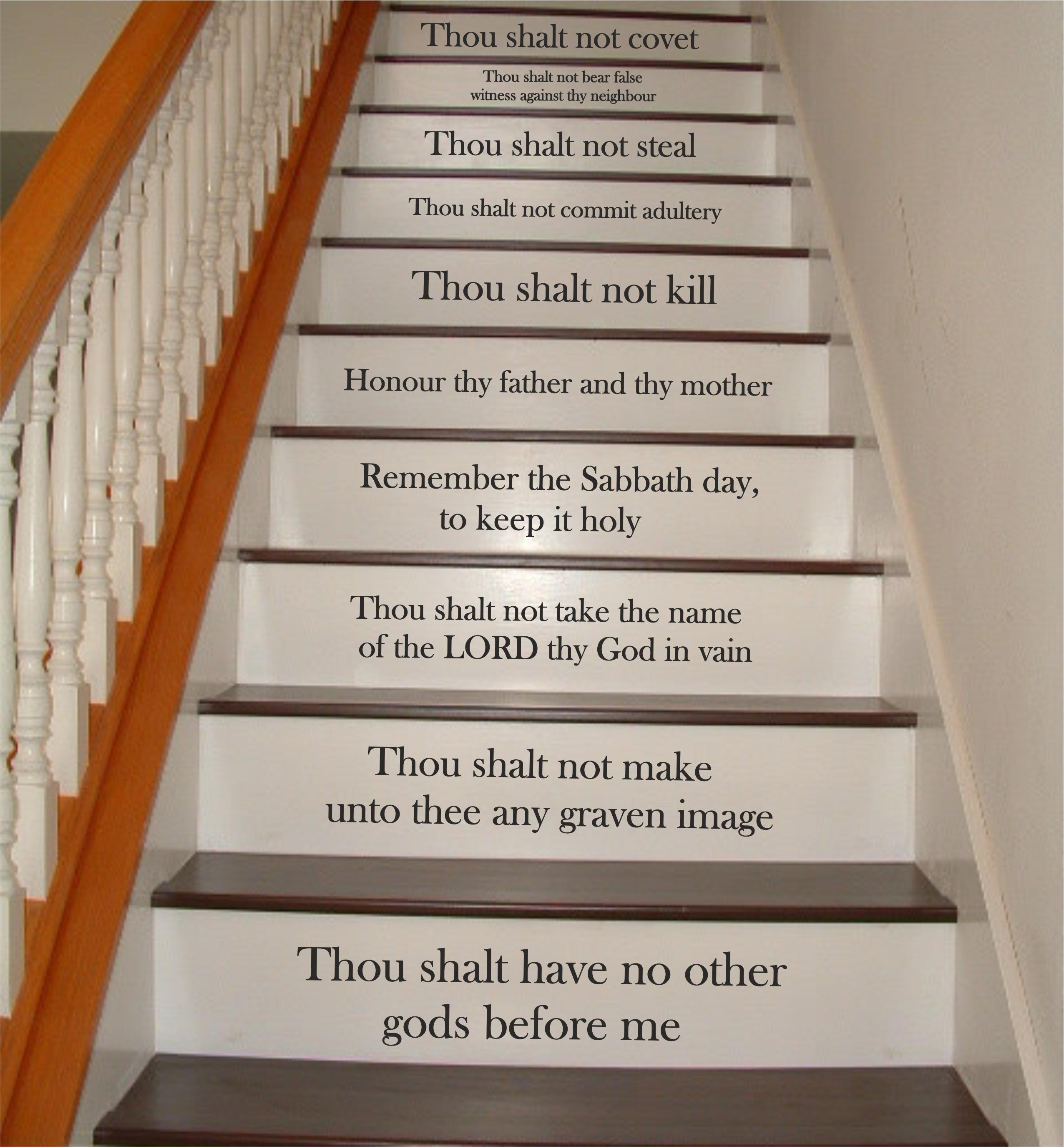 Ten Commandments Stair Decals 10 Commandments Stair Wall Stickers - Etsy