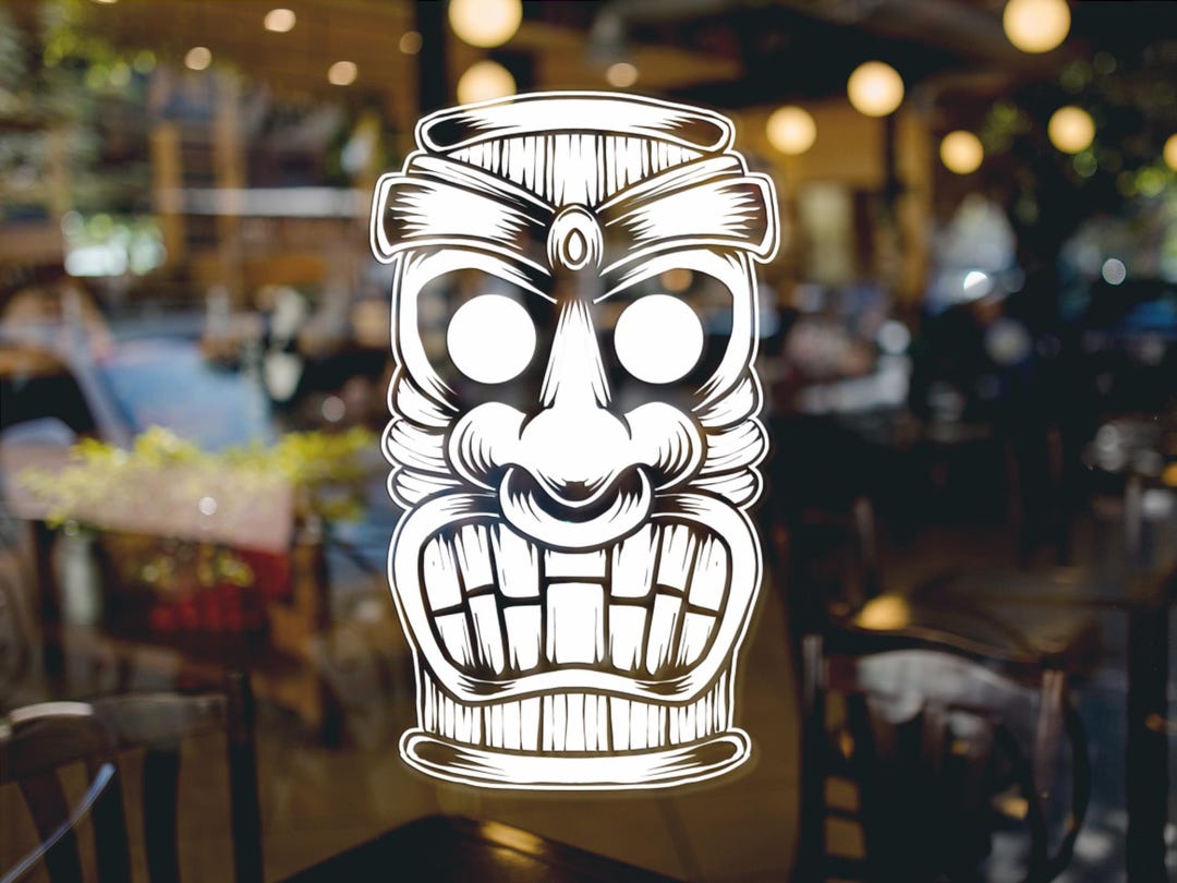 Tiki Mask Vinyl Decal Totem Tiki Mask Sticker - Etsy