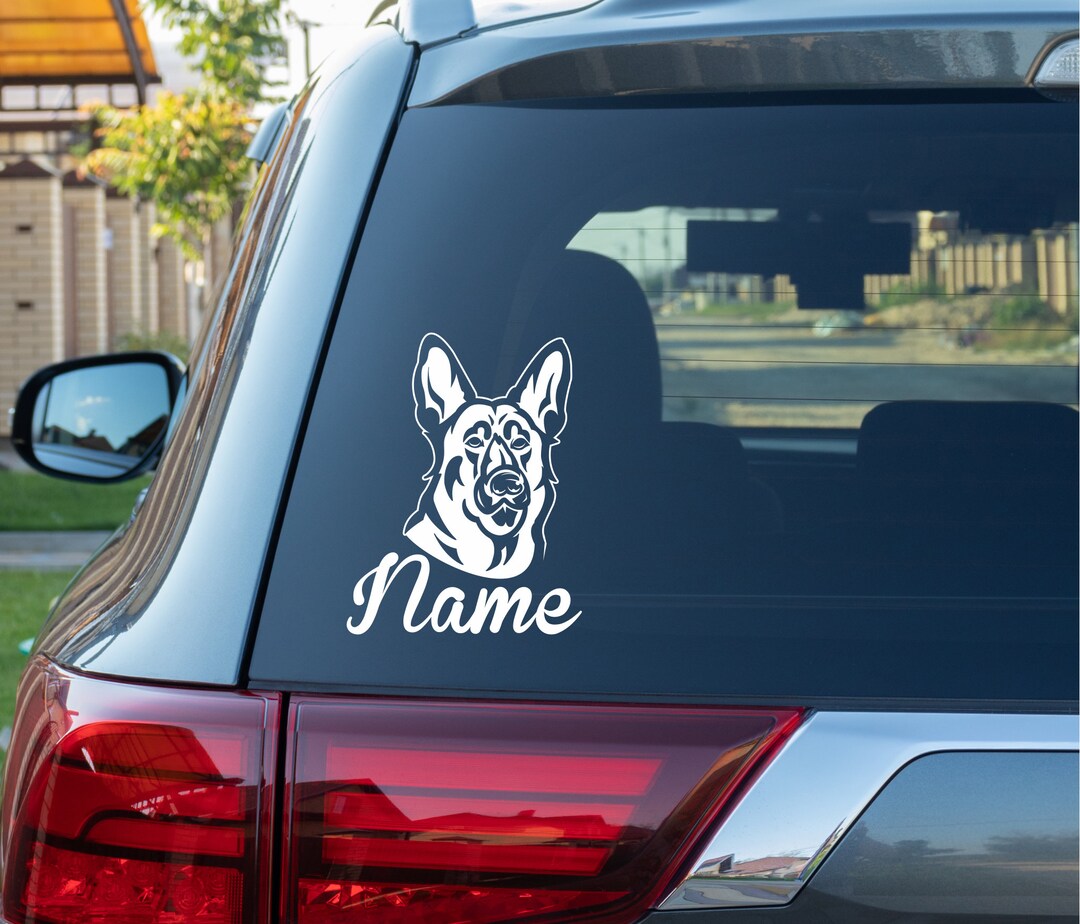 Personalized German Shepherd Vinyl Decal Dog Sticker for Car Window ...
