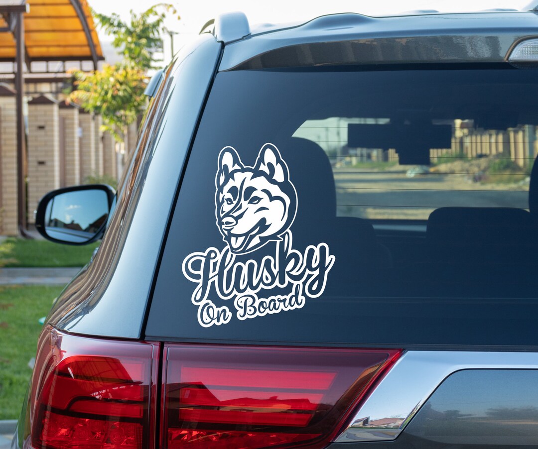 Husky on Board Vinyl Decal Dog Sticker for Car Window Bumper - Etsy