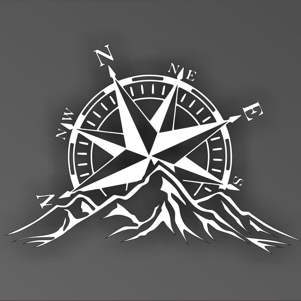 Compass Wall Decal - Etsy