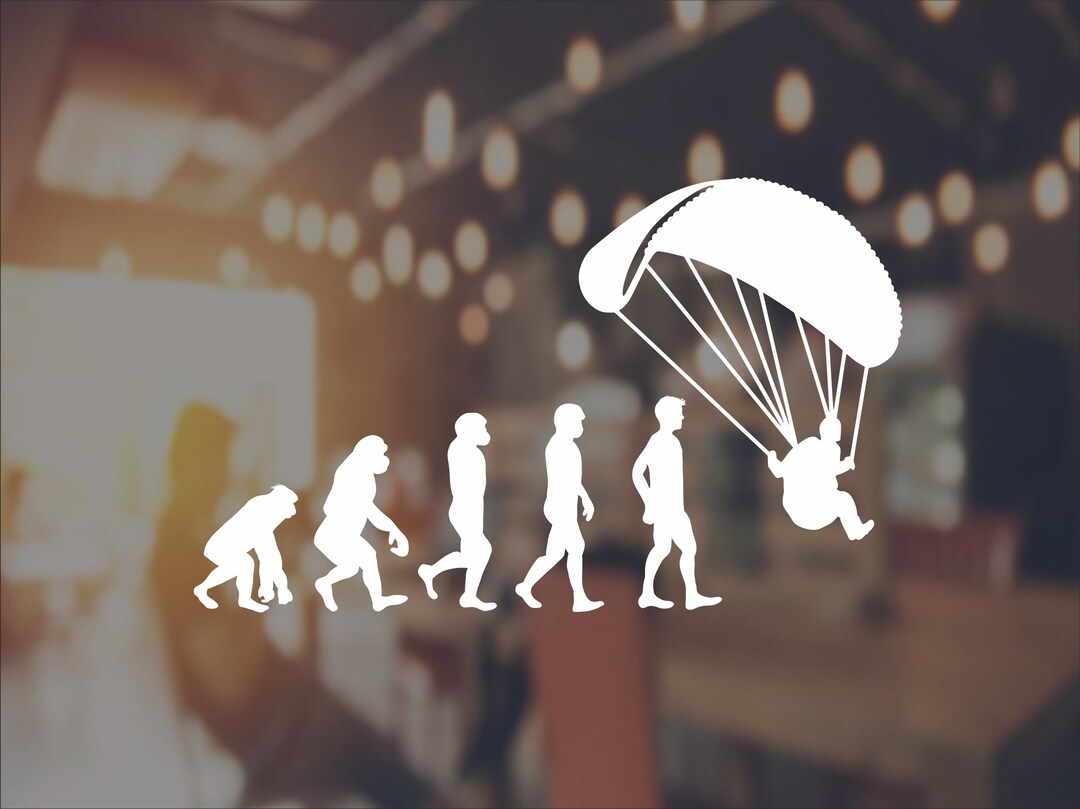Paragliding Evolution Vinyl Decal Bumper Car Wall Window Glass Helmet ...