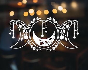 Triple Goddess Decal | Boho Celestial Decal | Pagan Wiccan Wall Art ...