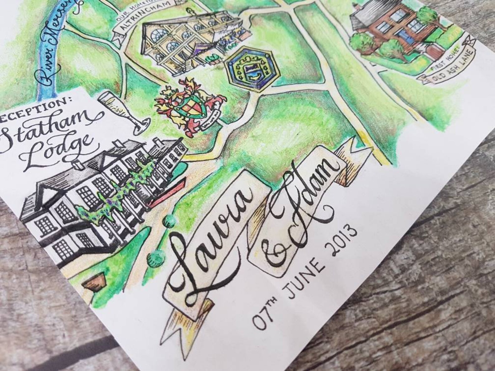 Custom Wedding Map Illustrated With Venue Drawings - Etsy