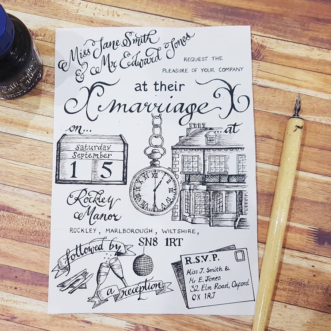 Custom Save the Date Cards | Bespoke Invitation Design | Unique Hand ...