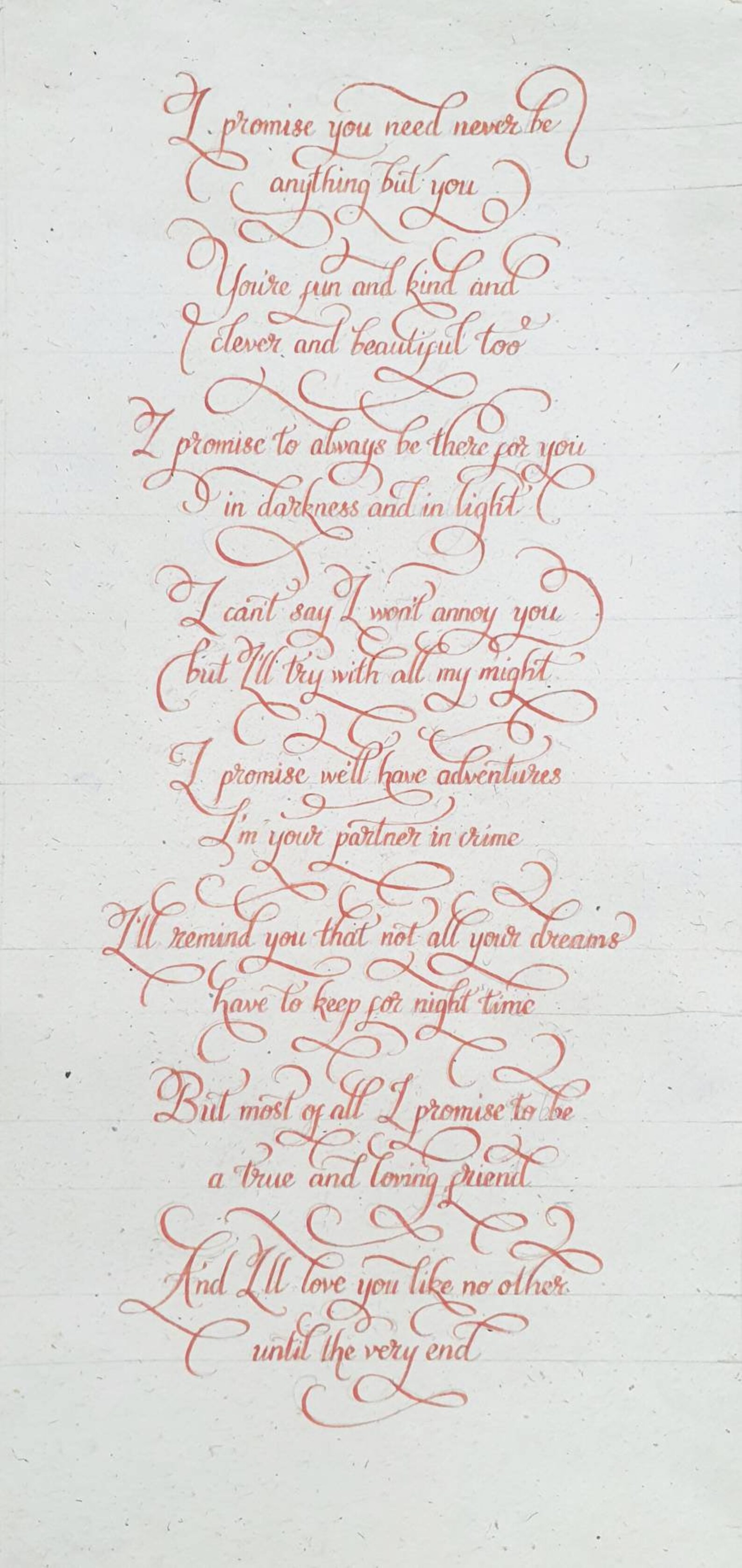 Handwritten Love Letters | Calligraphy Gift | Vows for Wedding Day ...