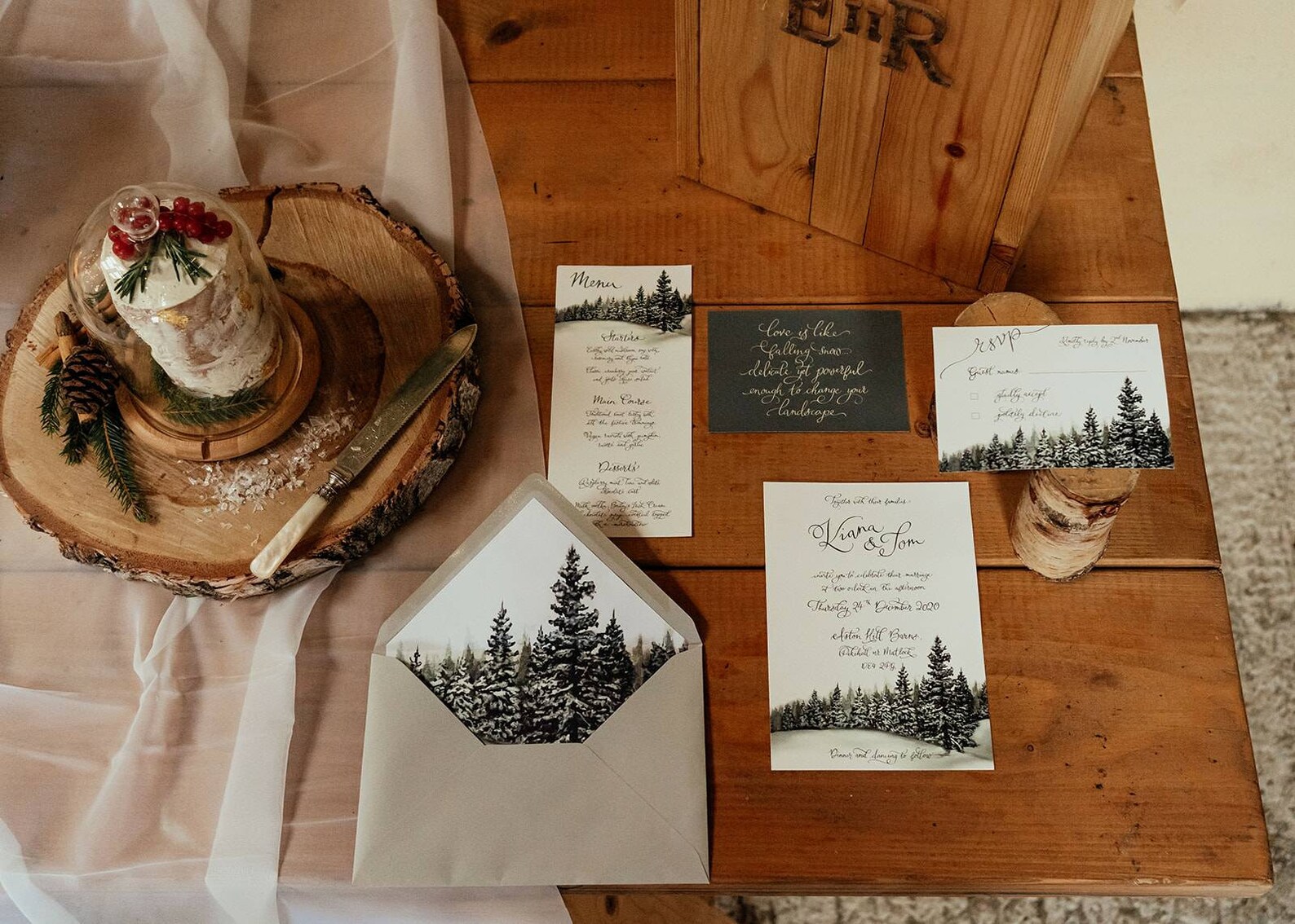 Semi-custom Nordic Winter Invitation Suite | Christmas Wedding Set ...