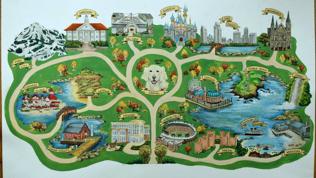 Custom Wedding Map Illustrated With Venue Drawings - Etsy