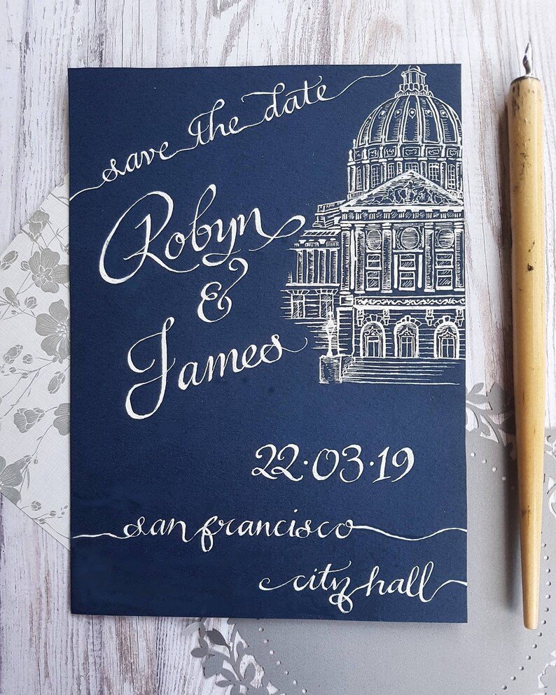 Custom Save the Date Cards | Bespoke Invitation Design | Unique Hand ...