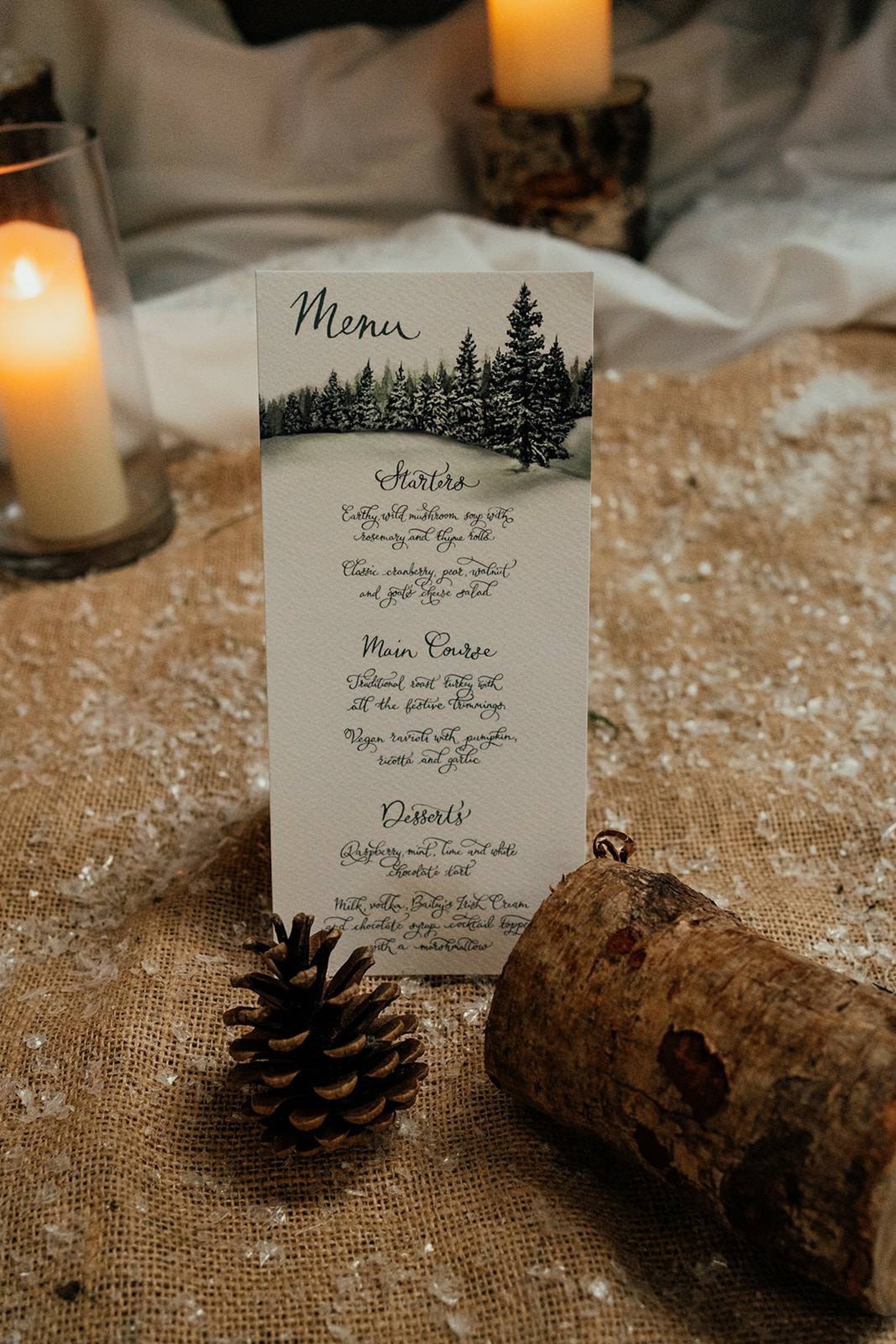 Semi-custom Nordic Winter Invitation Suite Christmas Wedding - Etsy UK