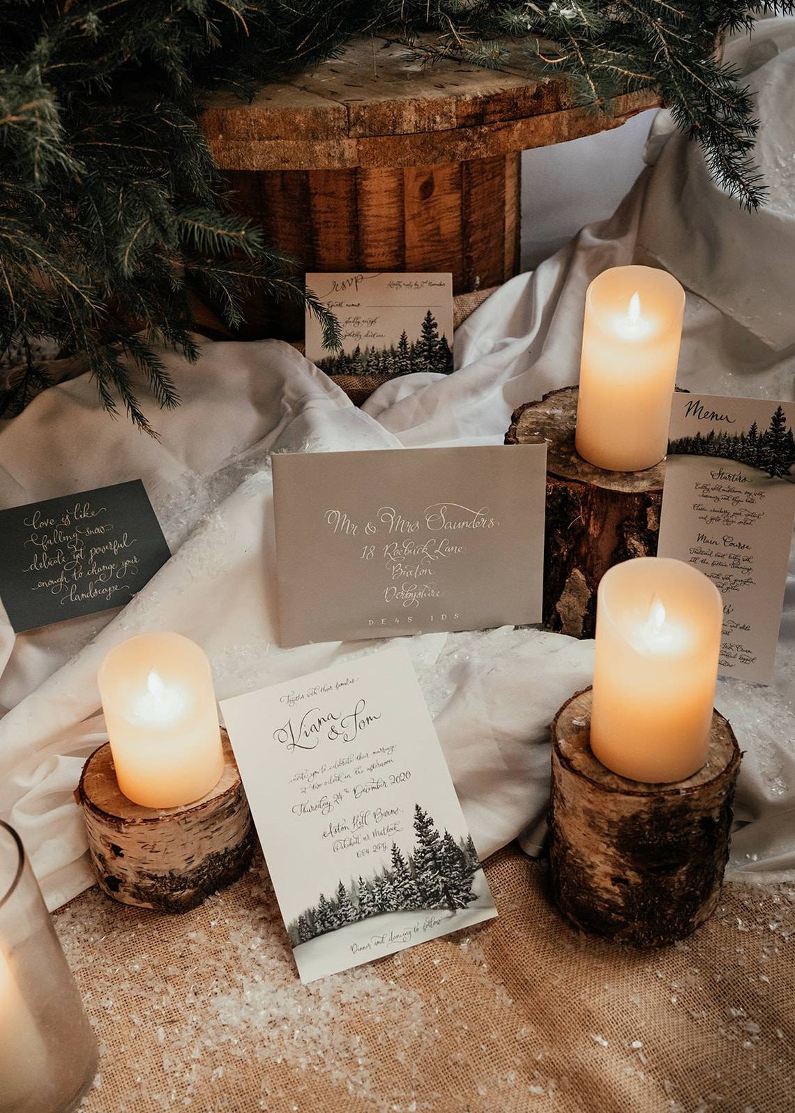 Semi-custom Nordic Winter Invitation Suite Christmas Wedding - Etsy UK