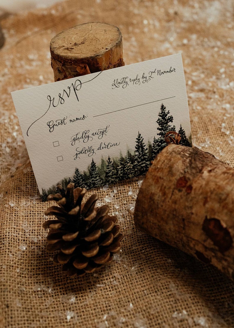 Semi-custom Nordic Winter Invitation Suite | Christmas Wedding Set ...
