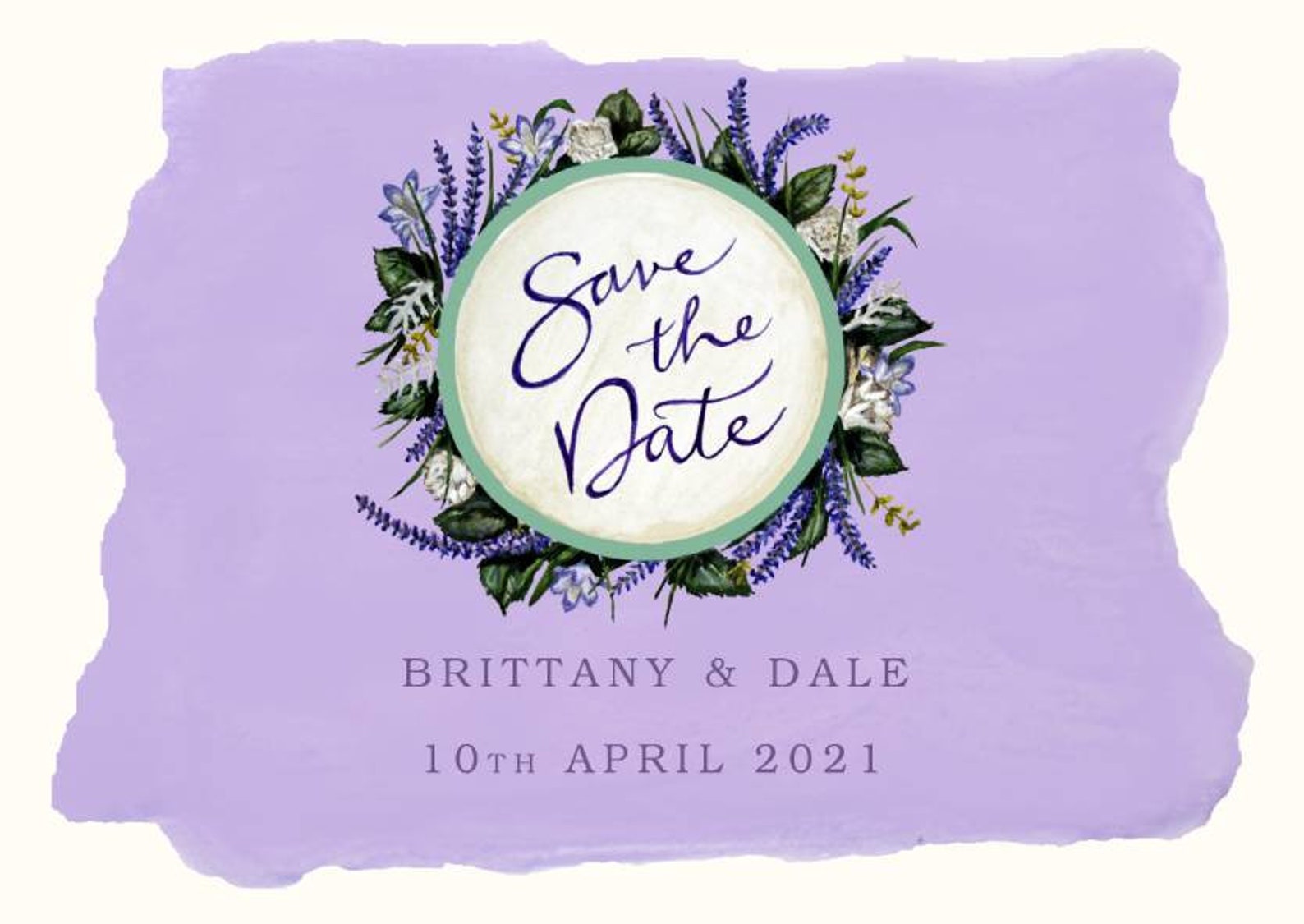 Custom Save the Date, Bespoke Stationery Design, Lilac & Lavender ...