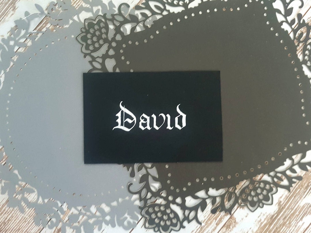 Gothic Style Place Cards for Alternative Wedding | Escort Card ...