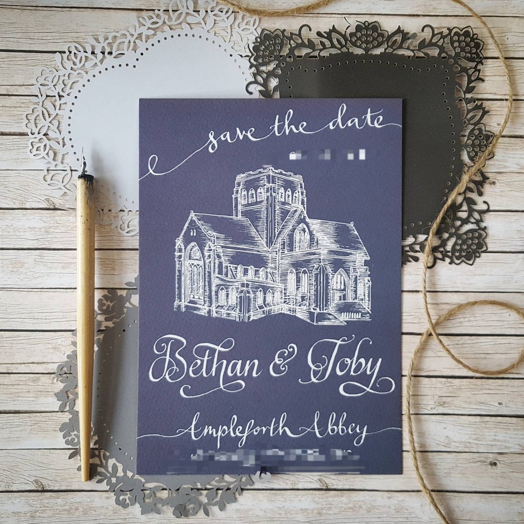 Custom Save the Date Cards | Bespoke Invitation Design | Unique Hand ...