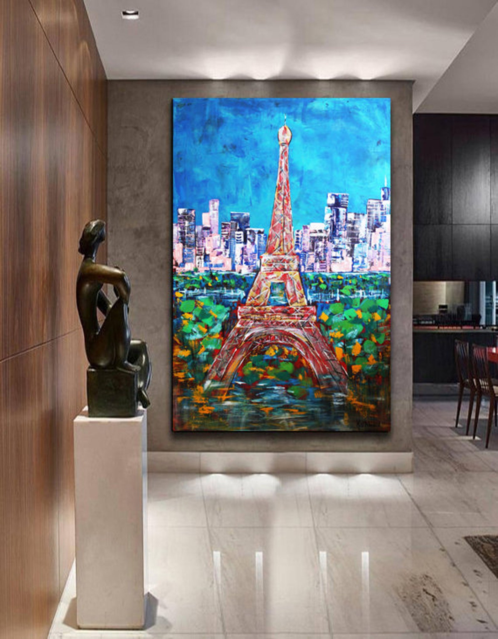 EIFFEL TOWER Original Art Print Wall Art Decor Modern Art | Etsy