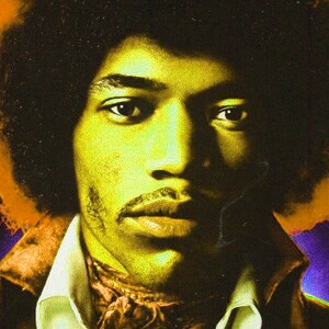 Jimi Hendrix Art Print Jimi Hendrix Modern Art Print Wall - Etsy