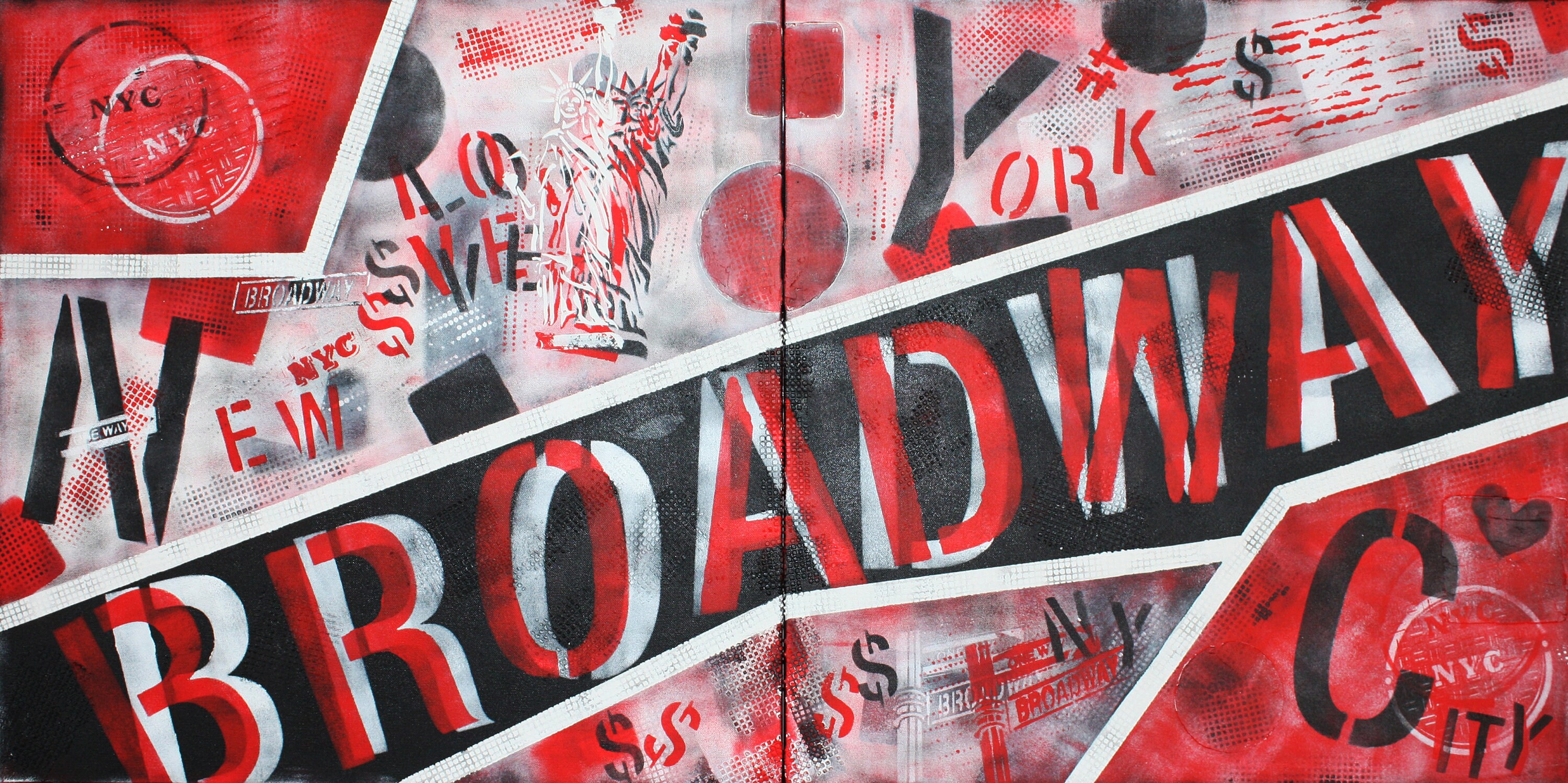 Broadway New-York City Print Poster Set of 2 Panels NYC | Etsy