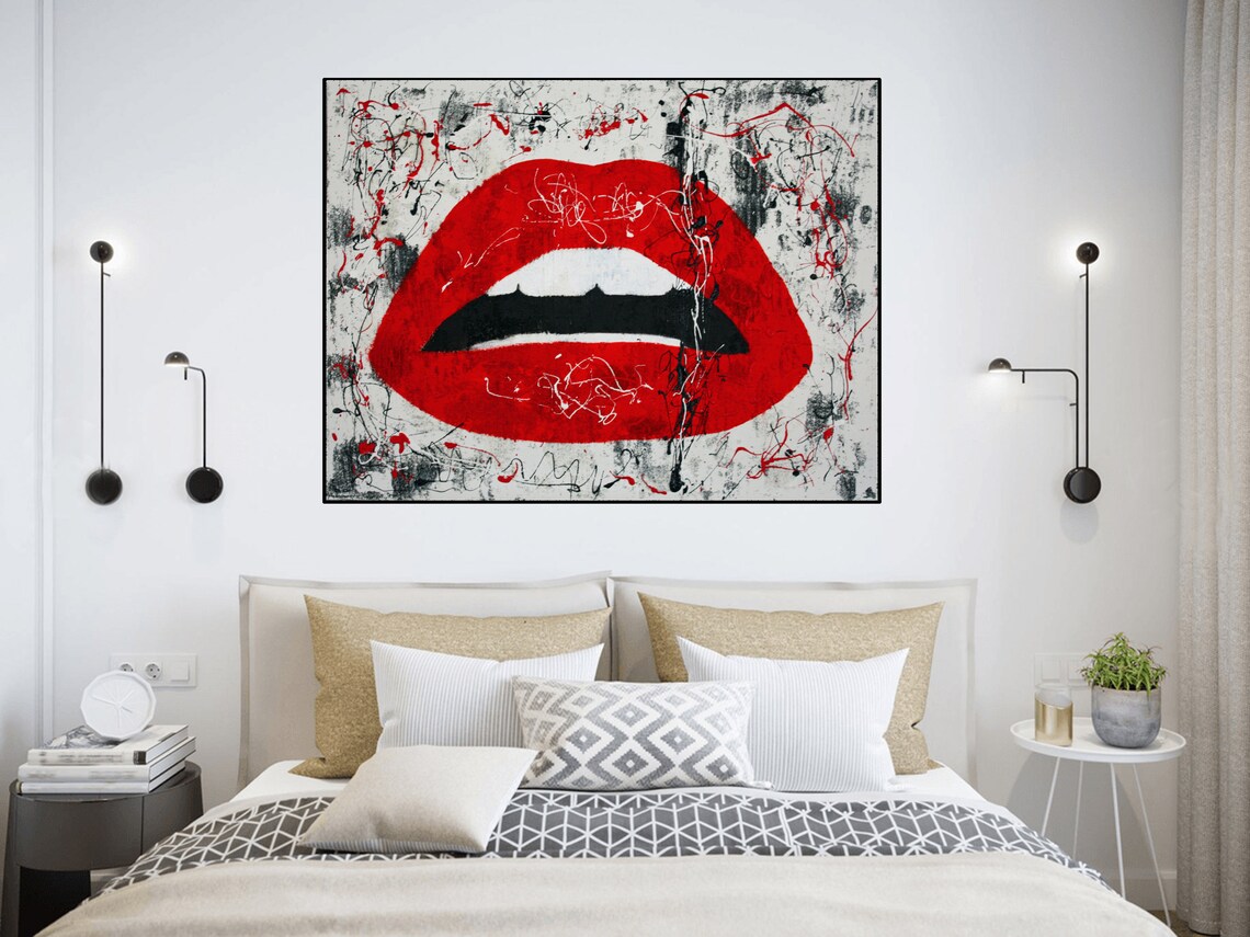 GOLD Mouth Print Mouth Poster Mouth Large Print Wall Art - Etsy