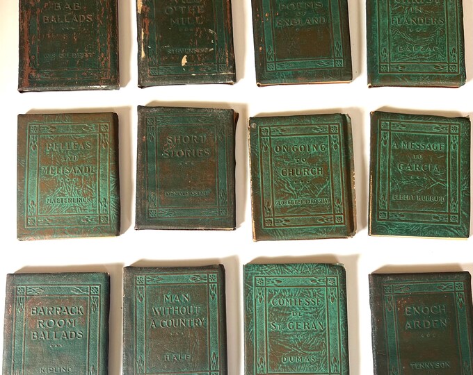 Antique Redcroft Little Leather Library Miniature Books Set of 12 - Etsy