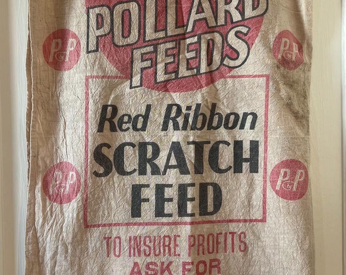 Vintage 1930’s Feed Sack Cloth Red Ribbon - Etsy