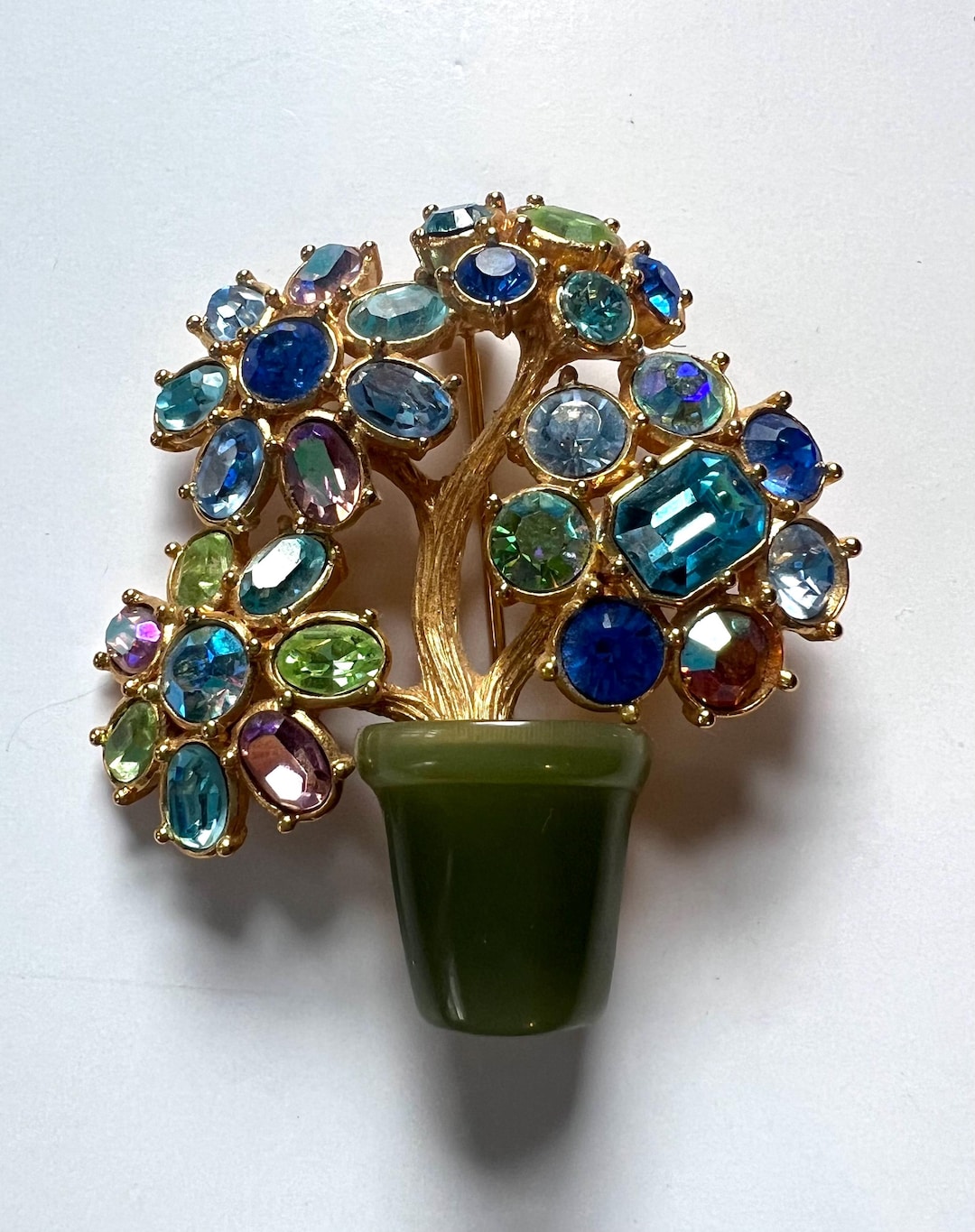 Vintage Joan Rivers Pin Crystal Flowers - Etsy