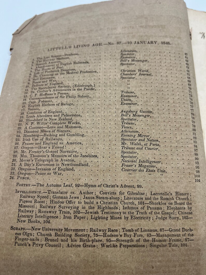 Littell’s Living Age Antique Magazines 1846-47 - Etsy